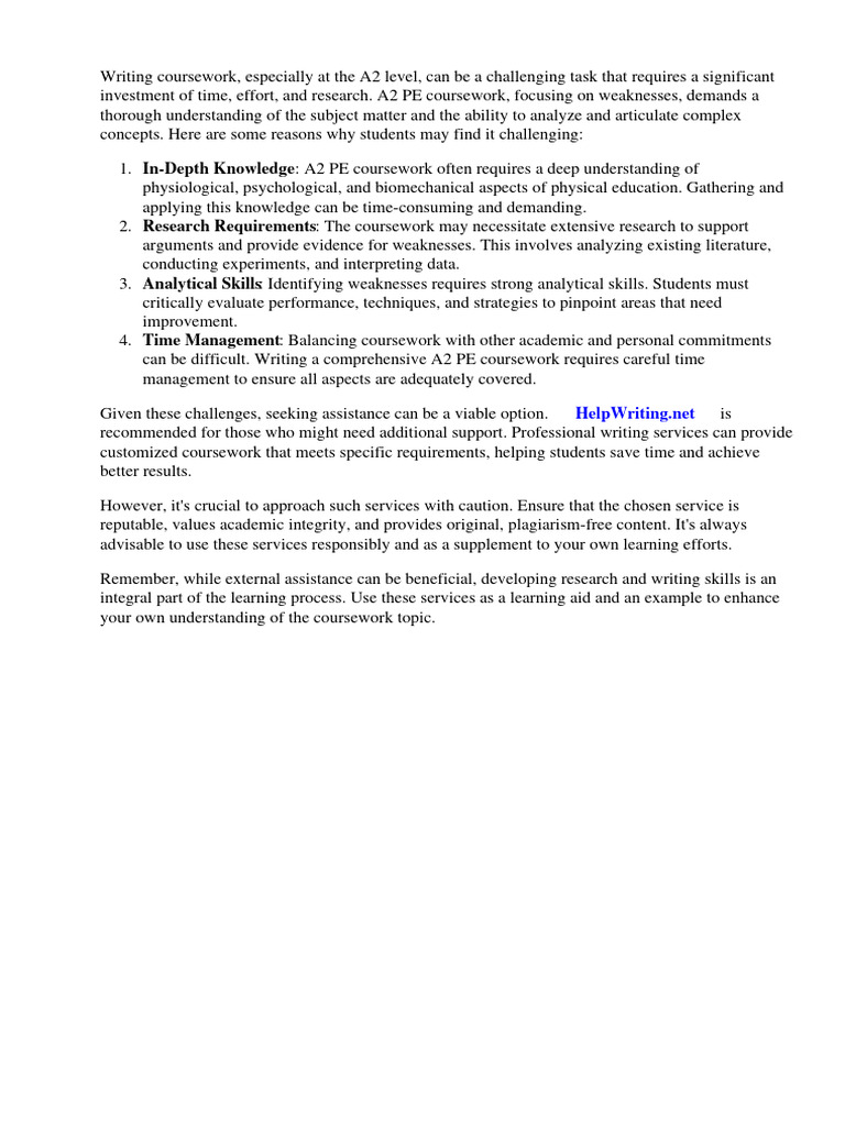 A2 Pe Coursework Weaknesses | PDF | Attention | Knowledge