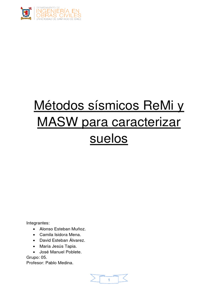 ReMI y MASW | PDF | Olas | Frecuencia