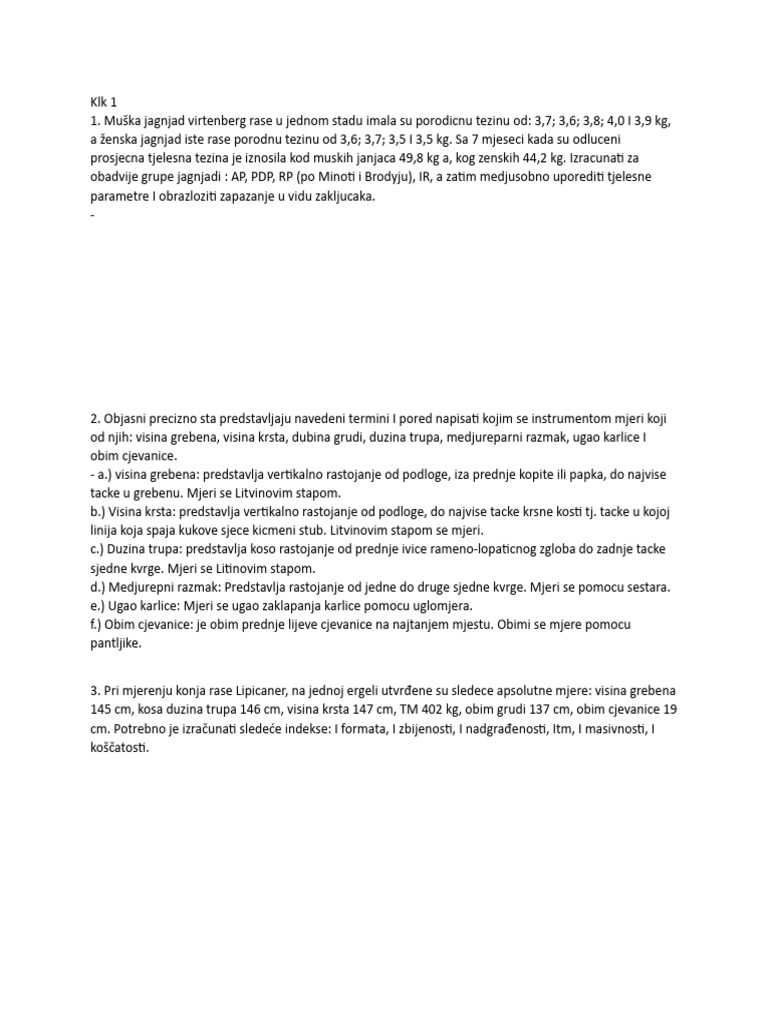 Opste Stocarstvo 1 Kolokvijum | PDF