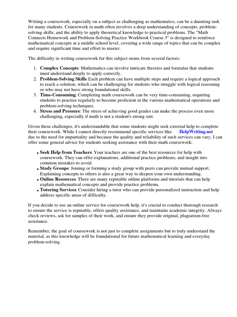 Math Connects Homework and Problem Solving Practice Workbook Course 3 ... Math Connects Homework and Problem Solving Practice Workbook Course 3 ...