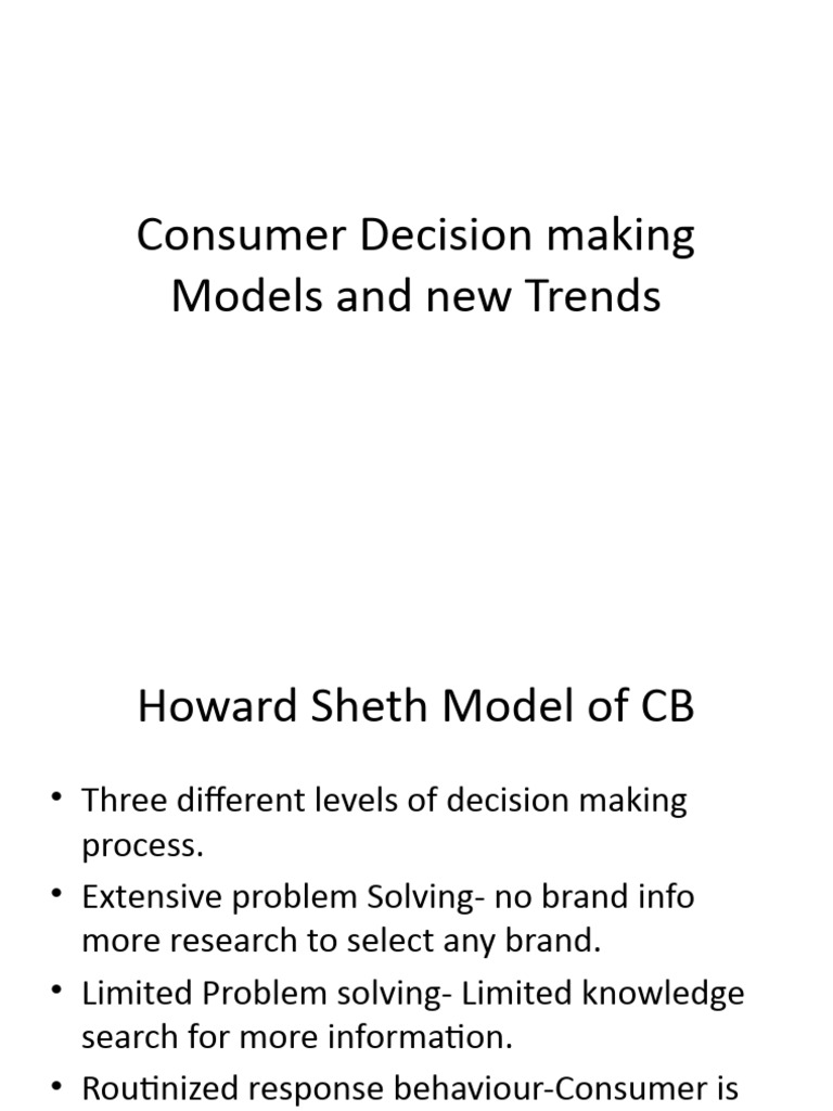 Consumer Decision Making Process | PDF