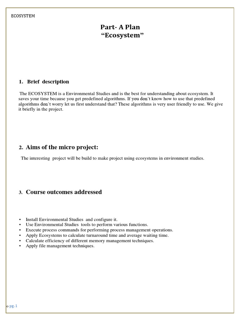 Est Micro Project | PDF | Ecosystem | Natural Environment