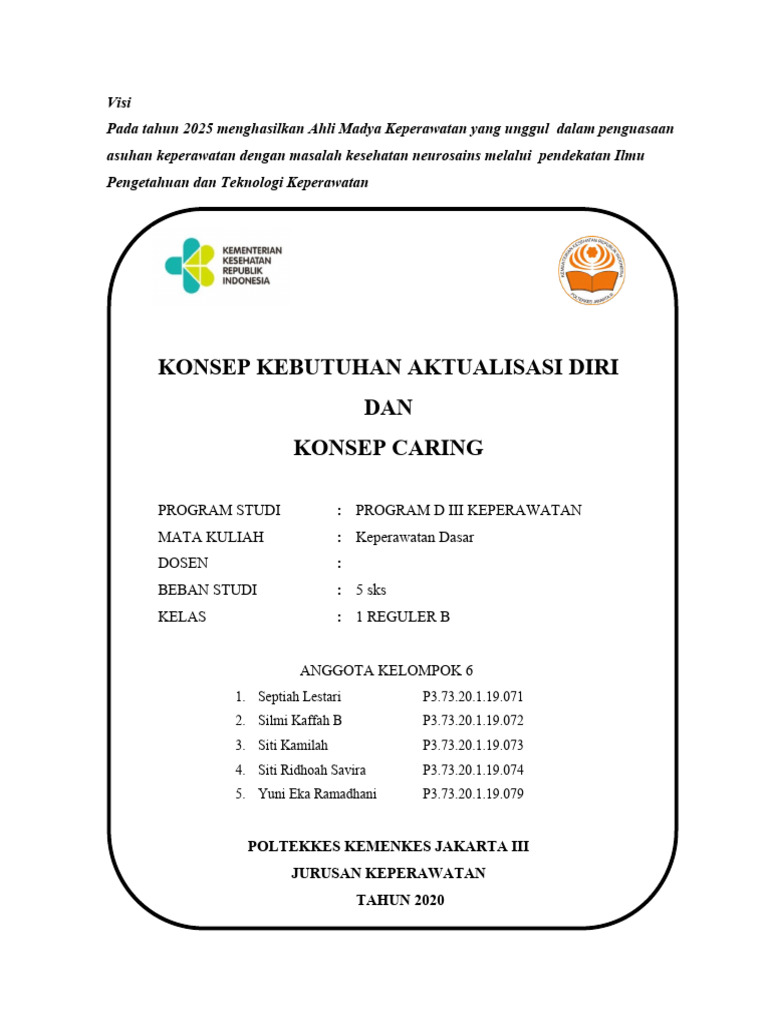 Aktualisasi Diri Dan Konsep Caring | PDF