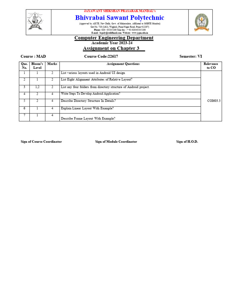 MAD Assignment 3 | PDF
