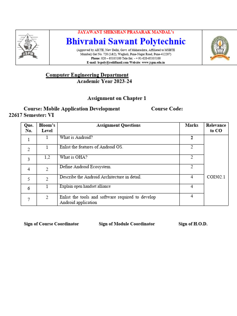 MAD Assignment 1 | Download Free PDF | Android (Operating System) | Application Software