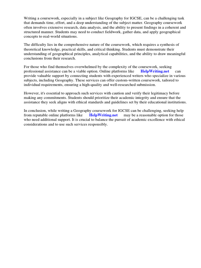 Geography Coursework Igcse Pdf Tourism Methodology
