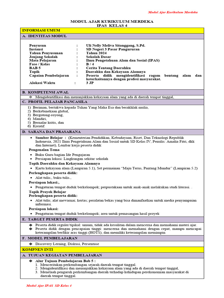 Modul Ajar Observasi ULI | PDF