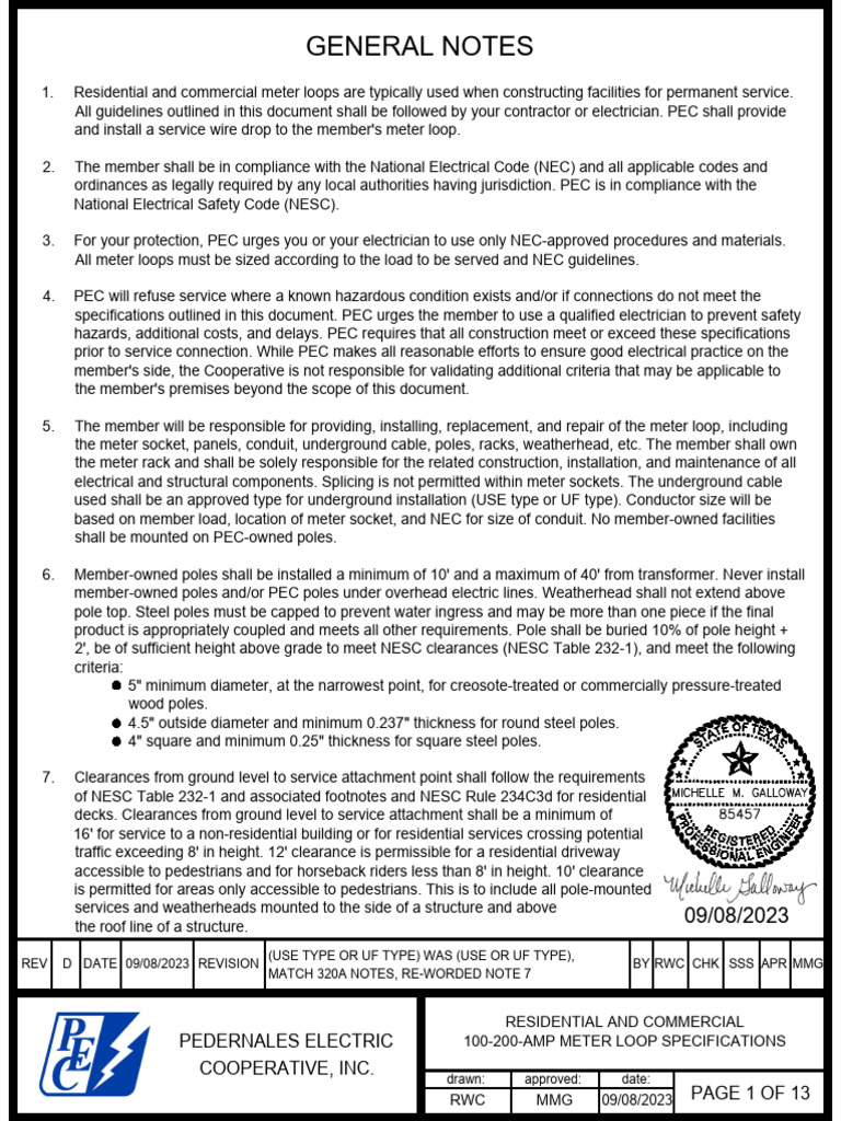 2023 09 15 - 200 Amp Meter Loop Specifications | PDF | Electrical ...