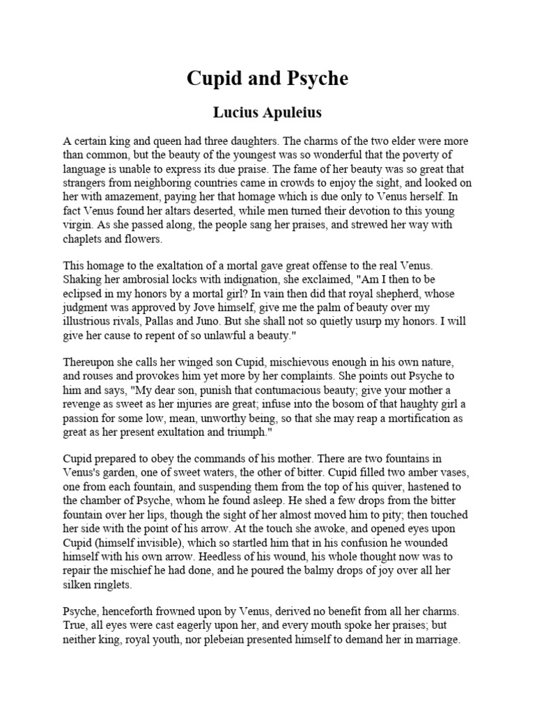 Cupid and Psyche Story | PDF | Cupid | Love