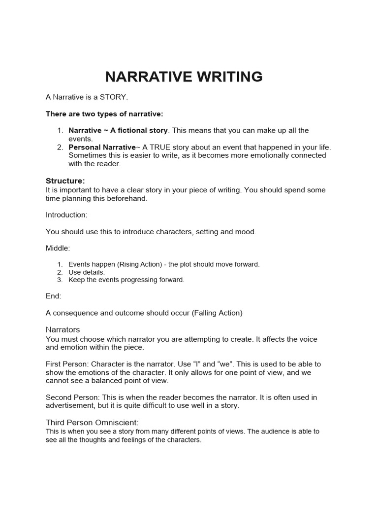 Narrative Writing | PDF | Narration | Narrative