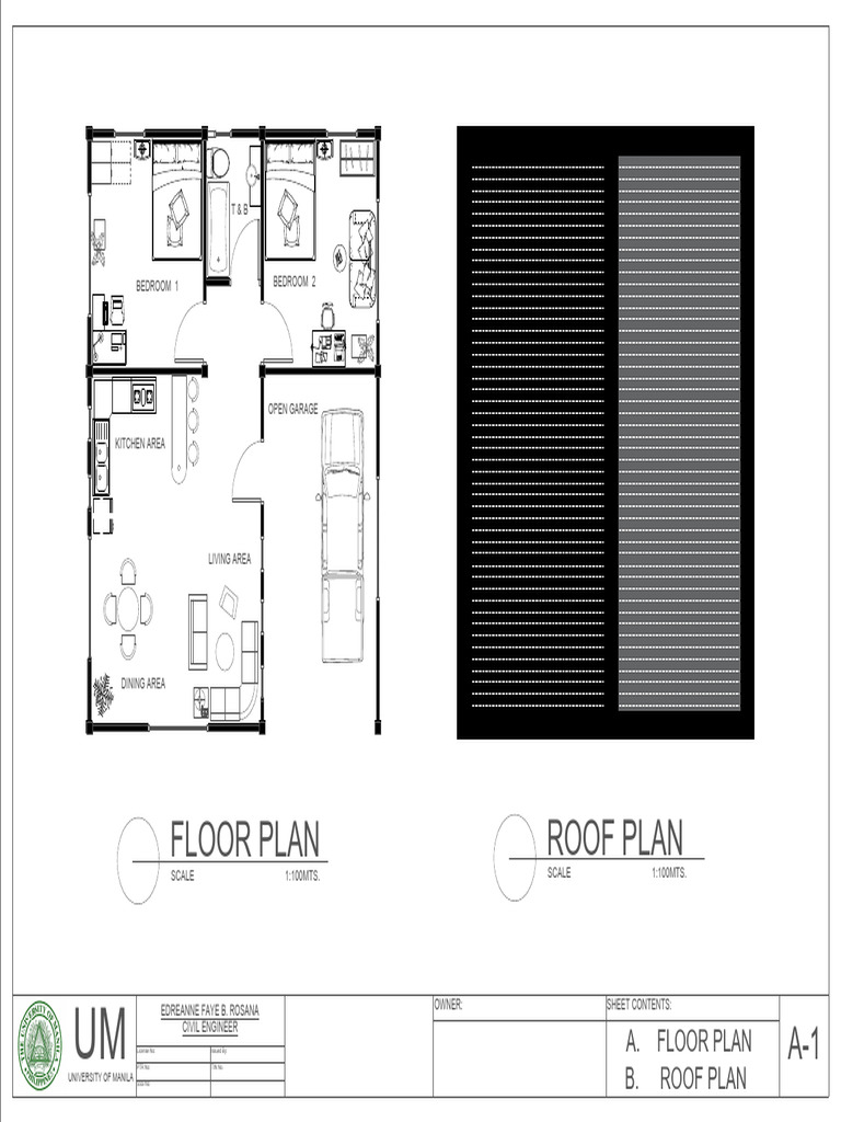 Floor Plan and Roof Plan Design | PDF