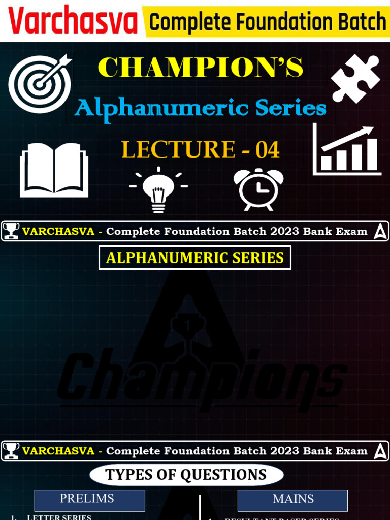 Champion'S: Alphanumeric Series | PDF | Alphabet | Orthography