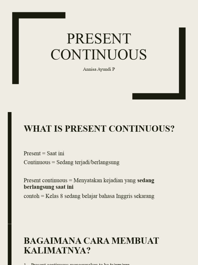 Panduan Lengkap Present Continuous | PDF