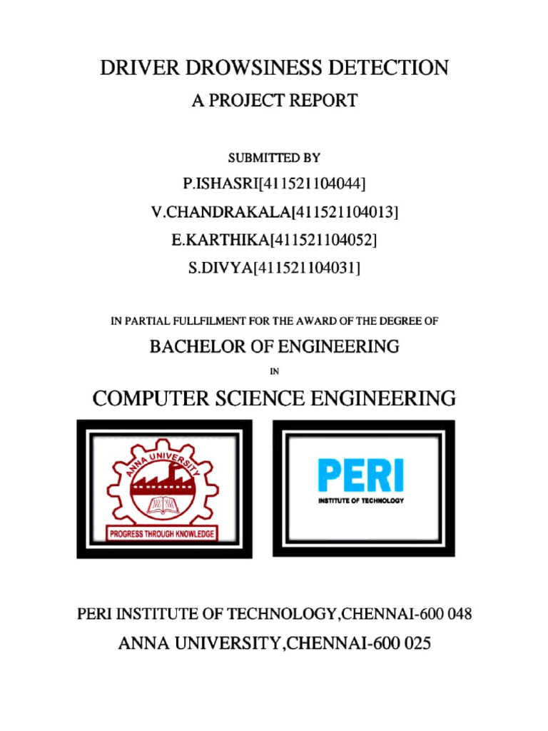 Driver Drowsiness Detection Final Pdf