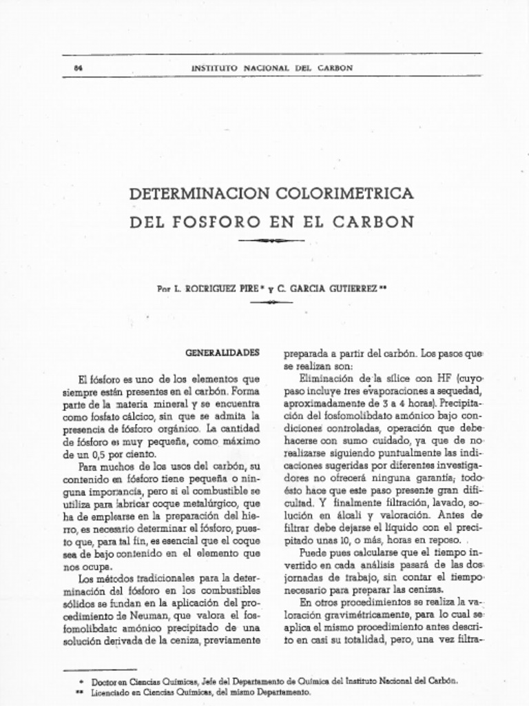 Determinacion Colorimetrica de Fosforo | PDF