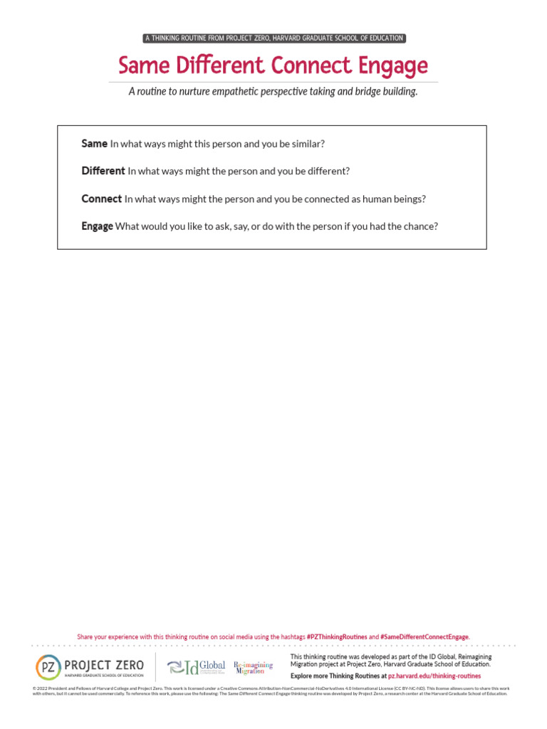 Same Different Connect Engage Routine | PDF | Creative Commons ...