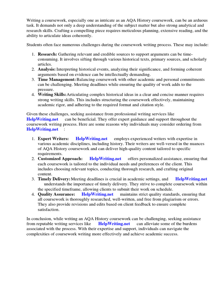 Aqa History Coursework Exemplars | Download Free PDF | Evaluation ...