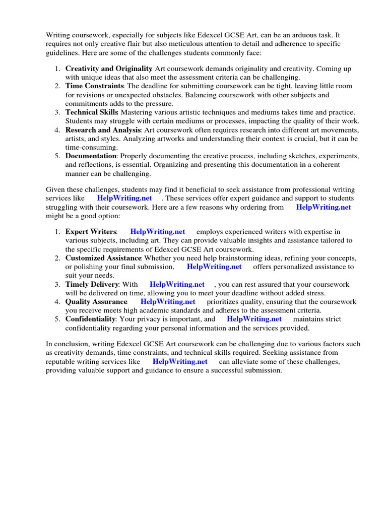 Edexcel Gcse Art Coursework Deadline | PDF | Linked In | Facebook