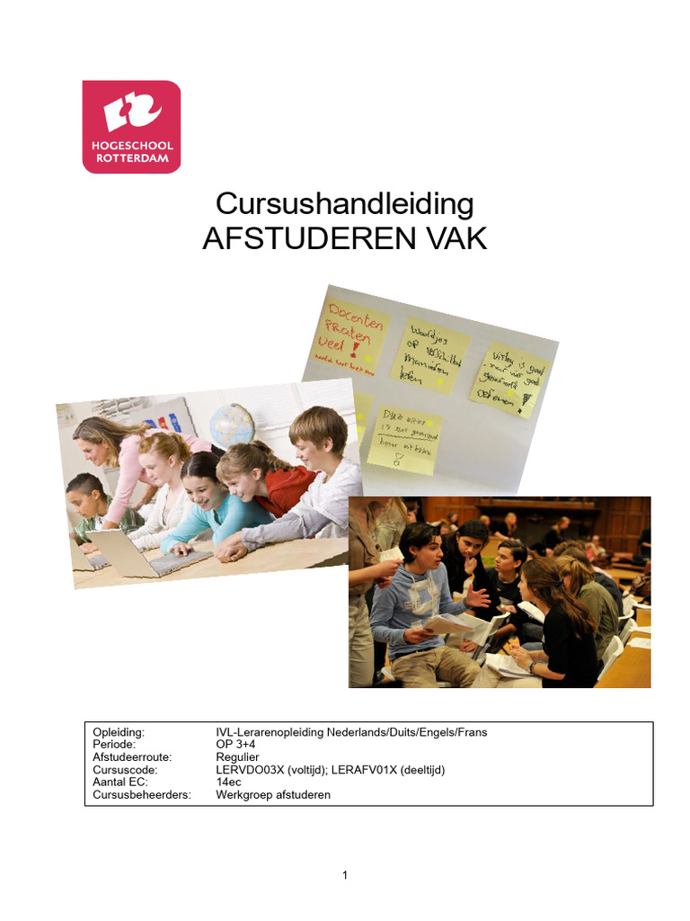 Handleiding Afstuderen Vak 2023-2024 OP3-4 | PDF