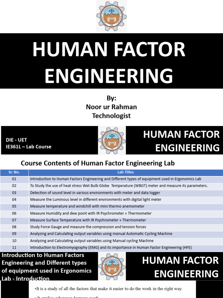 Human Factor Enginnering - Lab 1 Final | PDF | Human Factors And ...