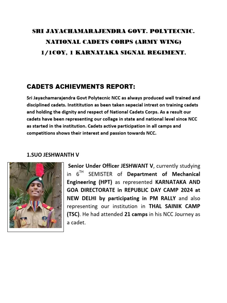 Ncc Army Pdf Cadet Military Education And Training