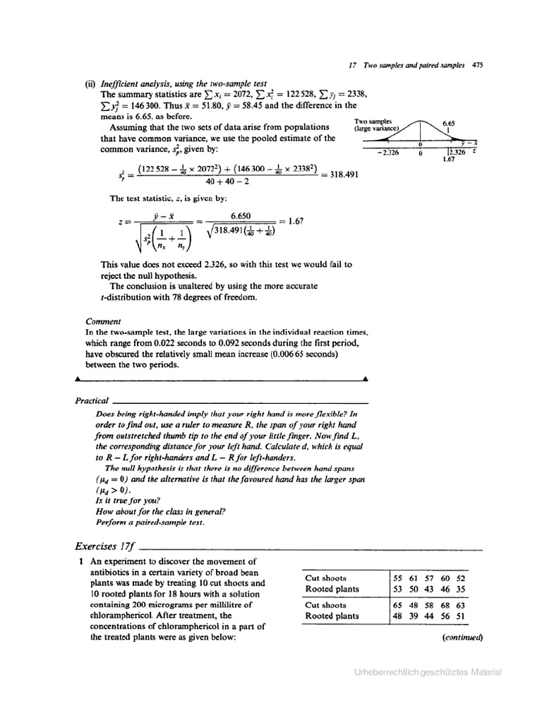 Paired Sample T-Test Exercise | PDF