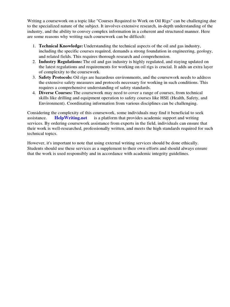 Courses Required To Work On Oil Rigs | PDF | Offshore Drilling | Drilling Rig