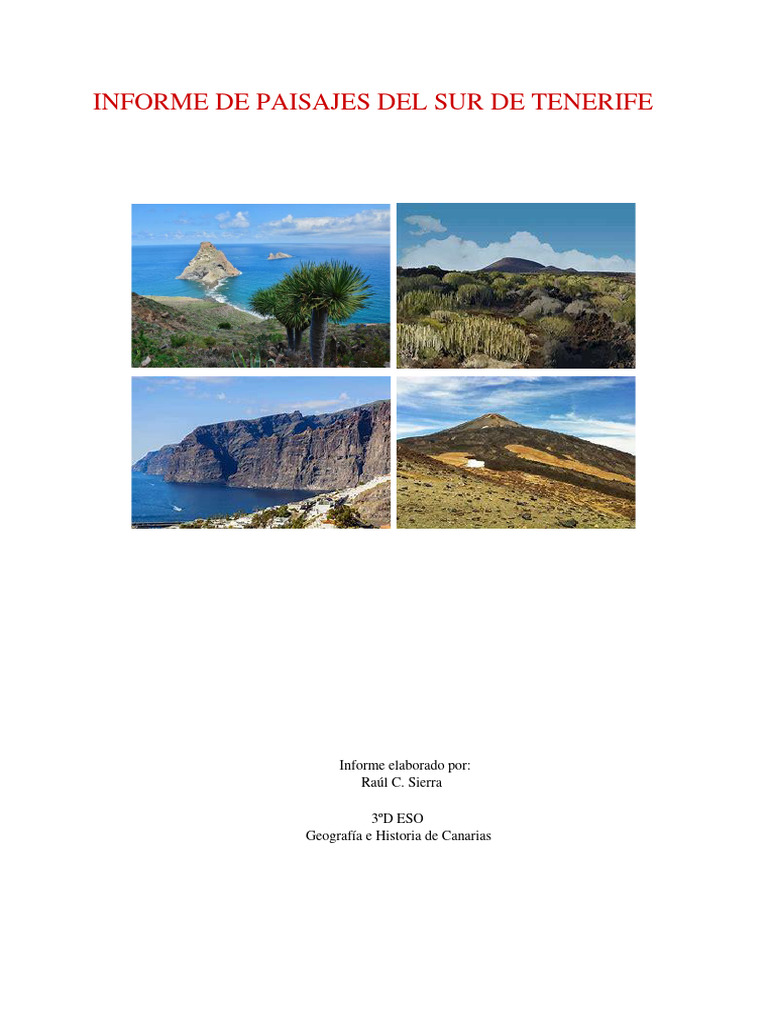 Informe de Paisajes Del Sur de Tenerife | PDF