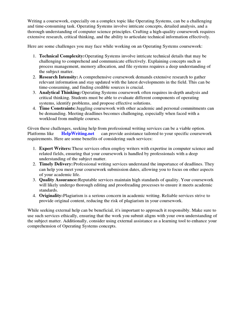 Operating Systems Coursework | PDF | Operating System | Computer Network