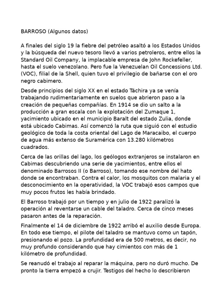 BARROSO | PDF | Venezuela | Petróleo