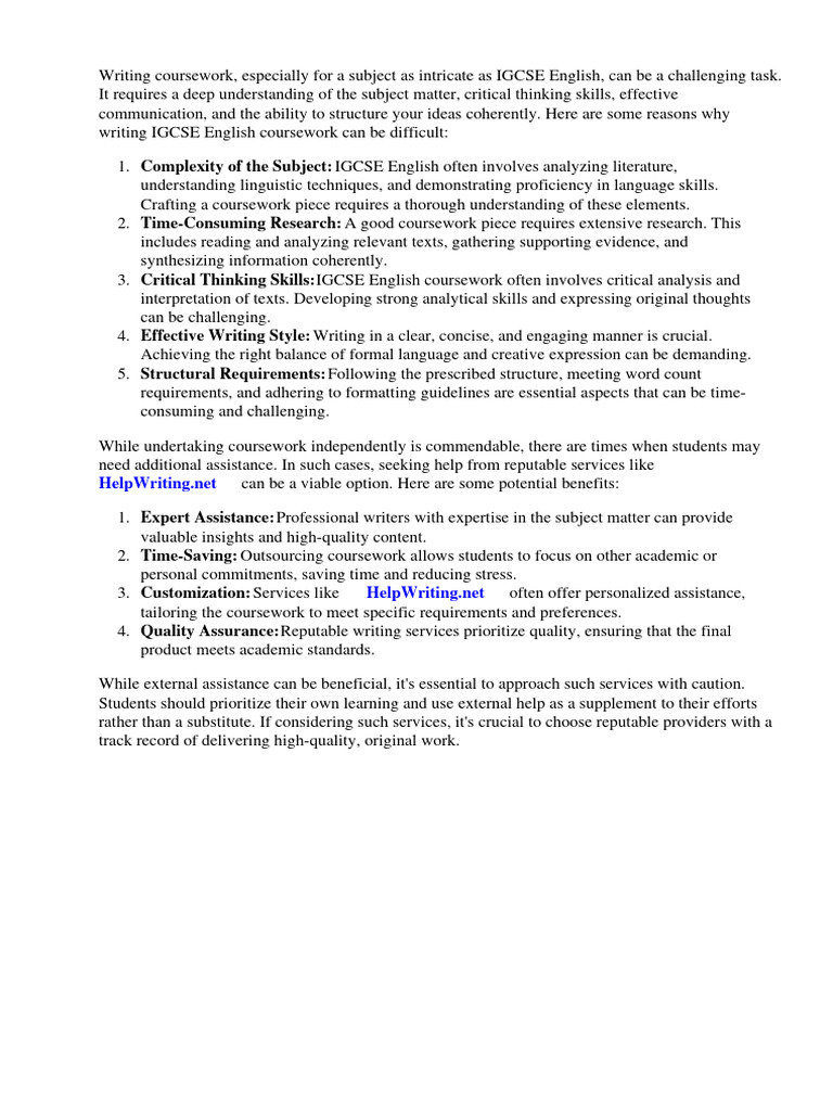 Igcse English Coursework Ideas | PDF | Critical Thinking | Thought