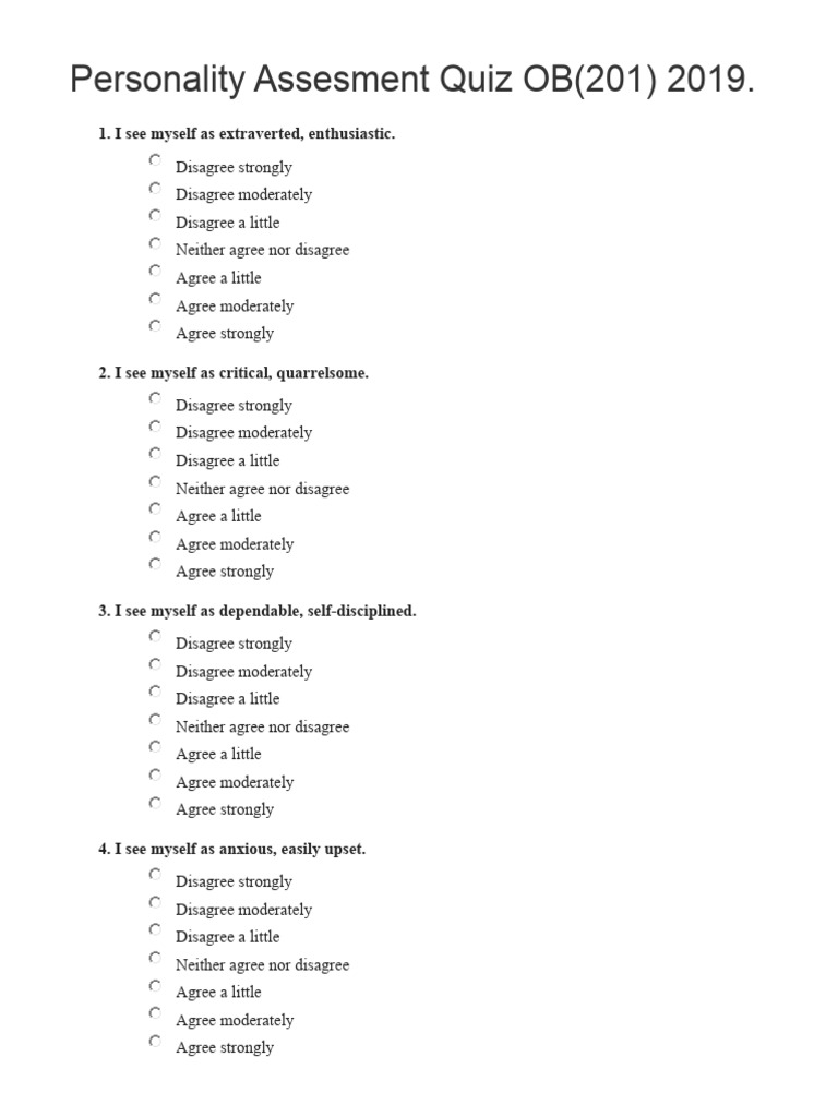 Personality Assesment Questions | PDF | Psychology | Psychological Concepts