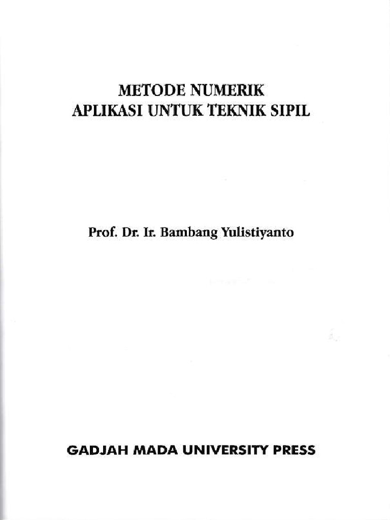 Metode Numerik untuk Teknik Sipil | PDF