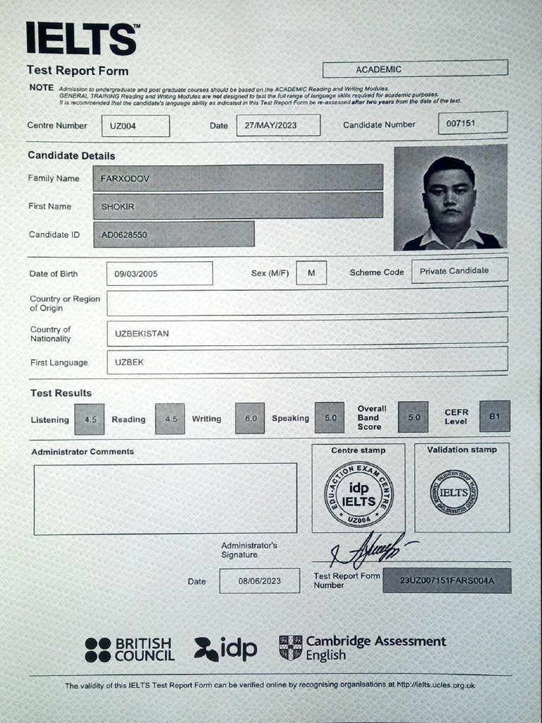 IELTS Certificate | PDF