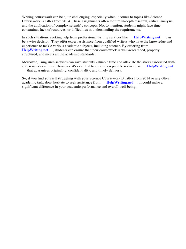 Science Coursework B Titles 2014 Guide | PDF | Science | Laboratories