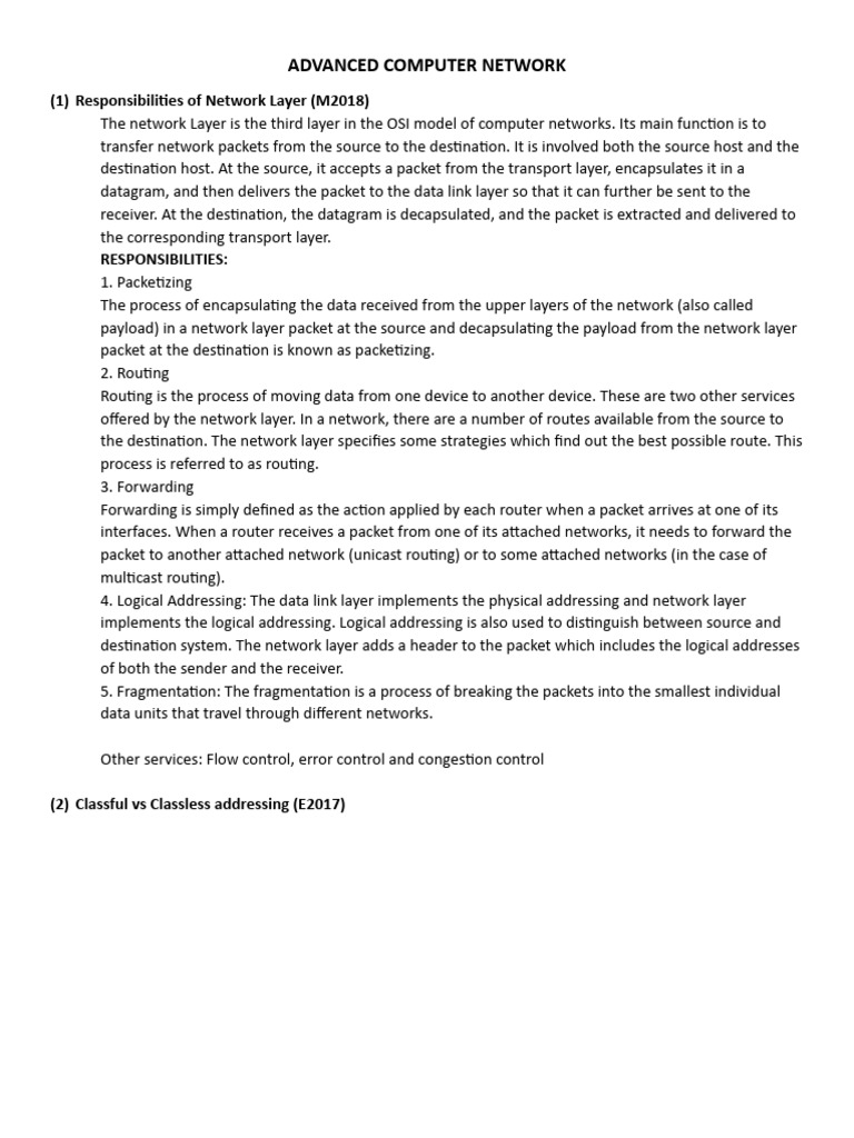 Advanced Computer Network | PDF | I Pv6 | Routing
