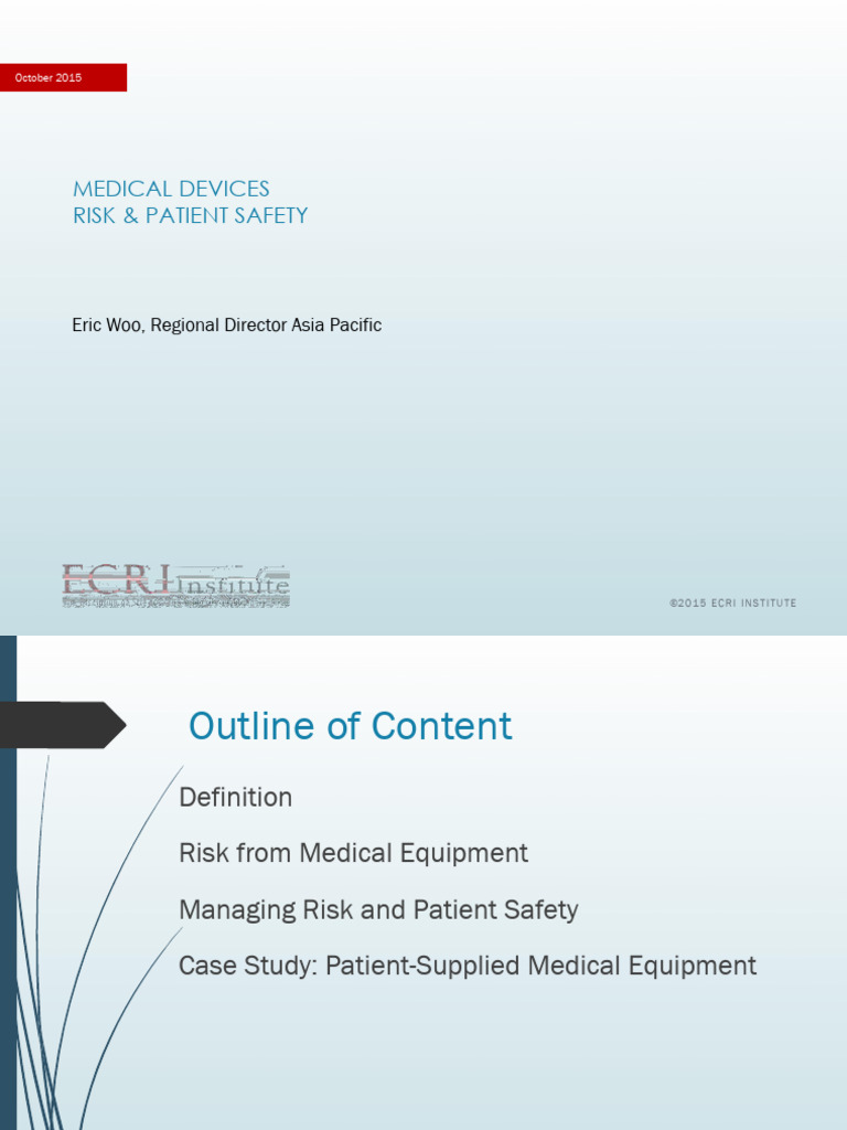 1.2 Medical Equipment Risk and Patient Safety | PDF | Medical Device | Risk