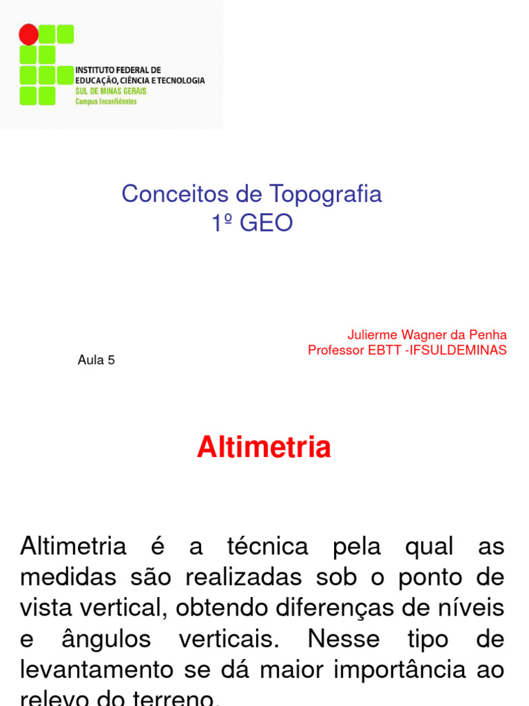 Aula5 Conceitos de Topografia | PDF