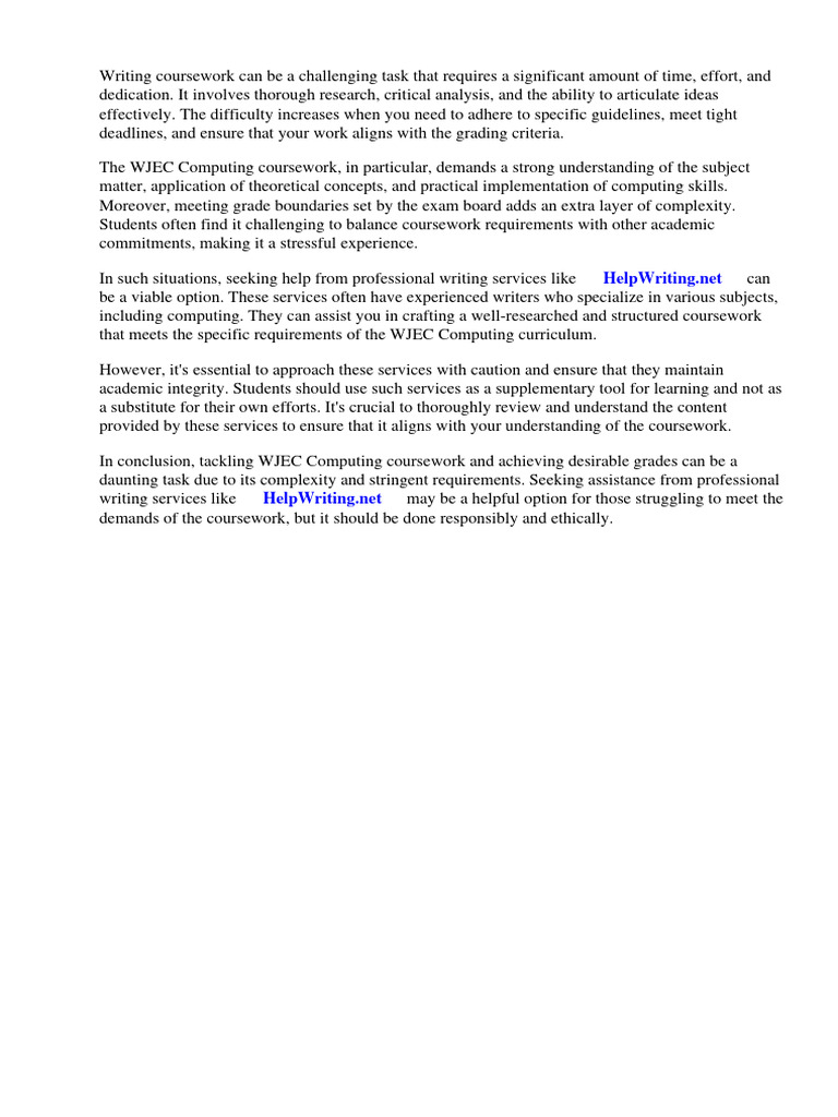 Wjec Computing Coursework Grade Boundaries | PDF | Qualifications ...