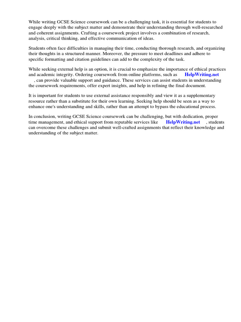 Gcse Science Coursework Example | PDF | Gce Advanced Level (United ...