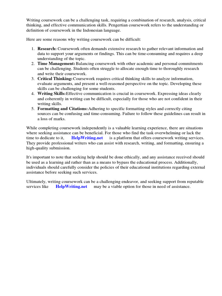 Pengertian Coursework | PDF | Critical Thinking | Thought
