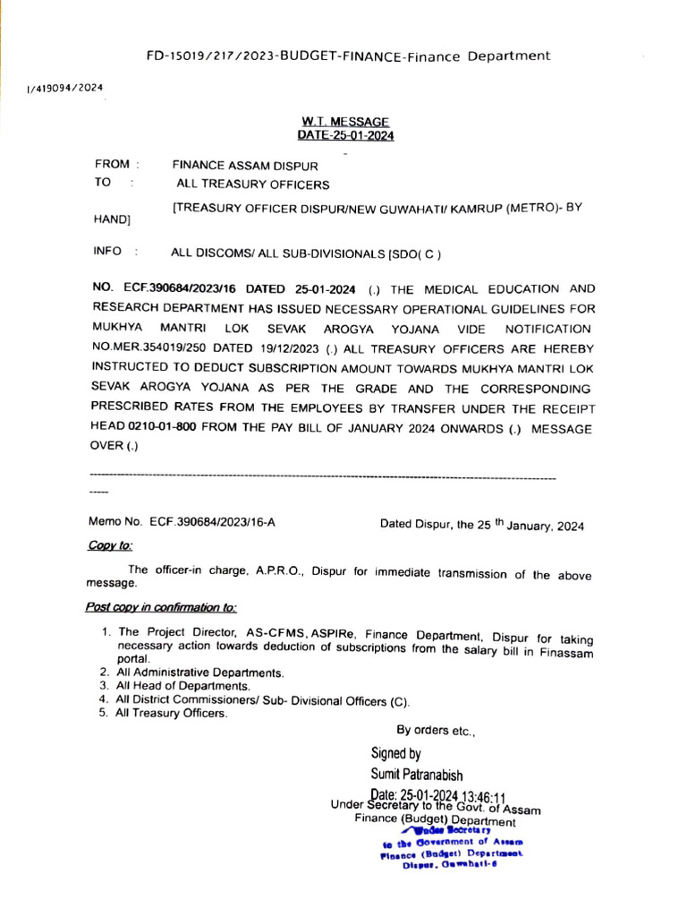 Mmlsay - Deduction of Subscription | PDF | Government | Government Finances