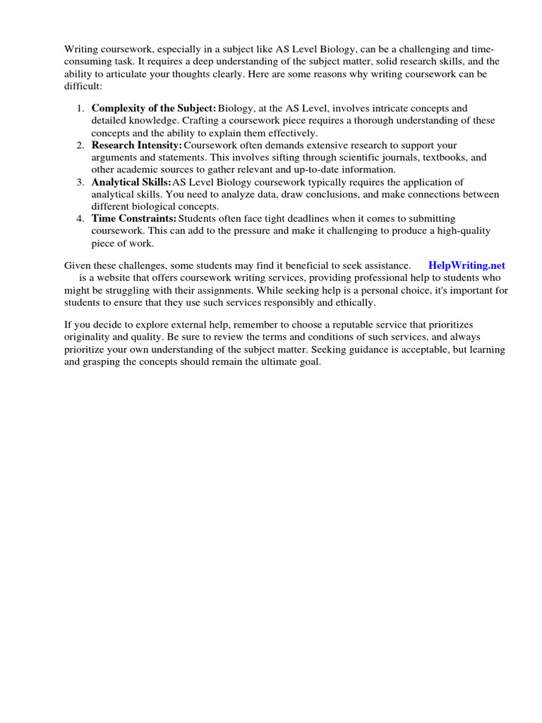 As Level Biology Coursework Questions | PDF | Understanding | Leaf