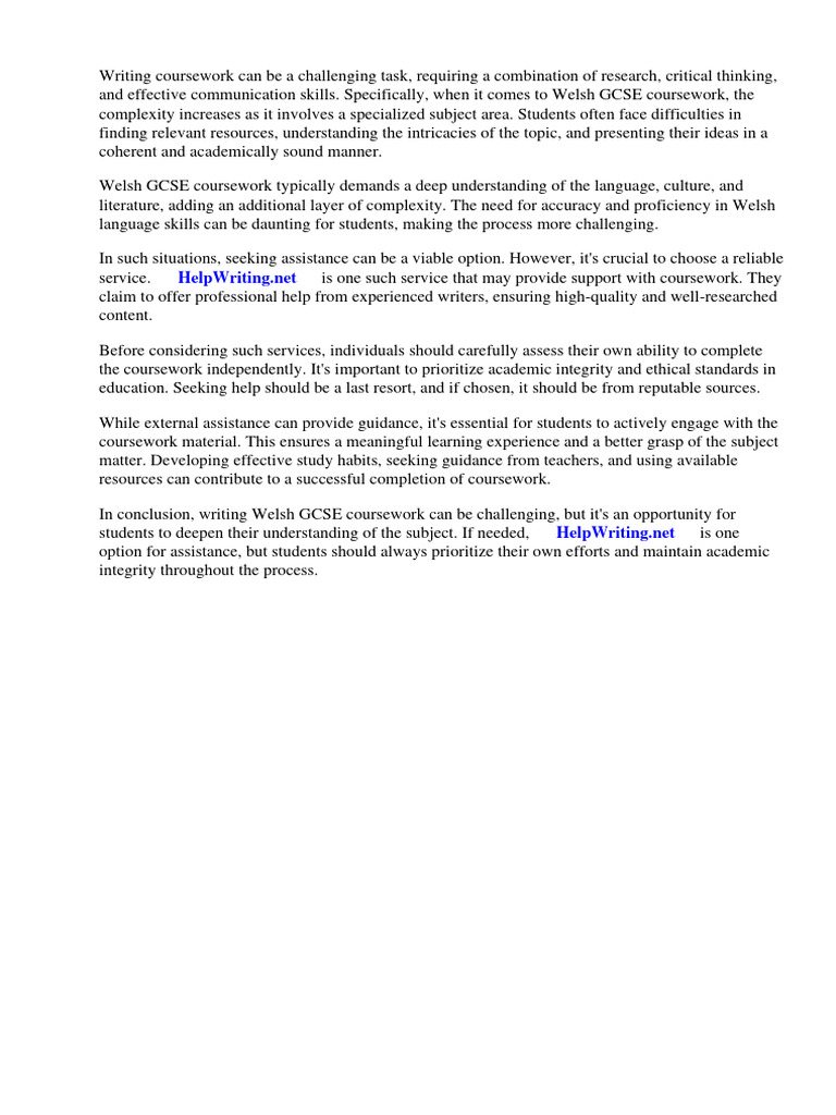Welsh Gcse Coursework | PDF | Lake District | Wales