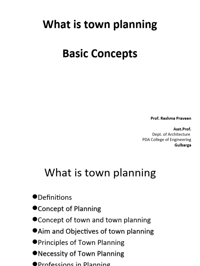 1 - What Is Town Planning | PDF | Urban Planning | Landscape