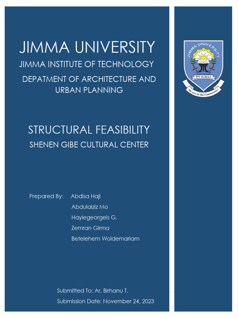 Structural Feasibility of Shenen Gibe Center | PDF | Prestressed Concrete | Concrete