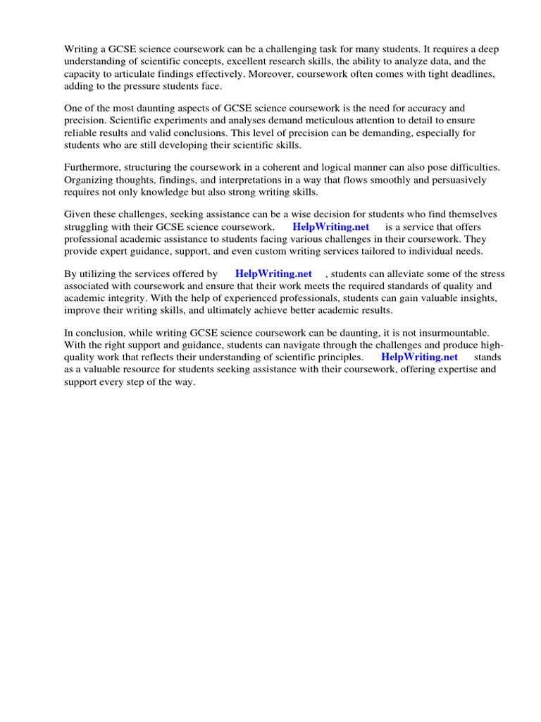 Example of Gcse Science Coursework | PDF