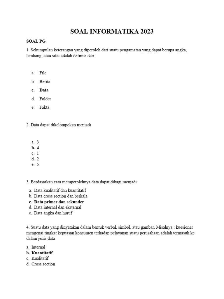 Soal Informatika 2023 | PDF