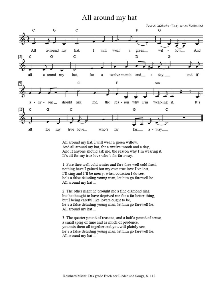 All Around My Hat | PDF | Works Of Uncertain Authorship | Anonymous Works