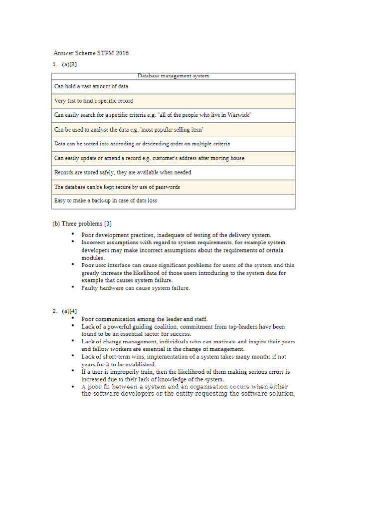 STPM Ict 2016 Past Year Skema | PDF